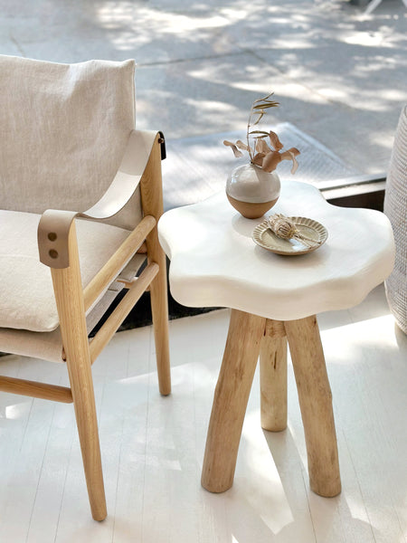 Teak Lime Plaster Side Table – CÔTE À COAST